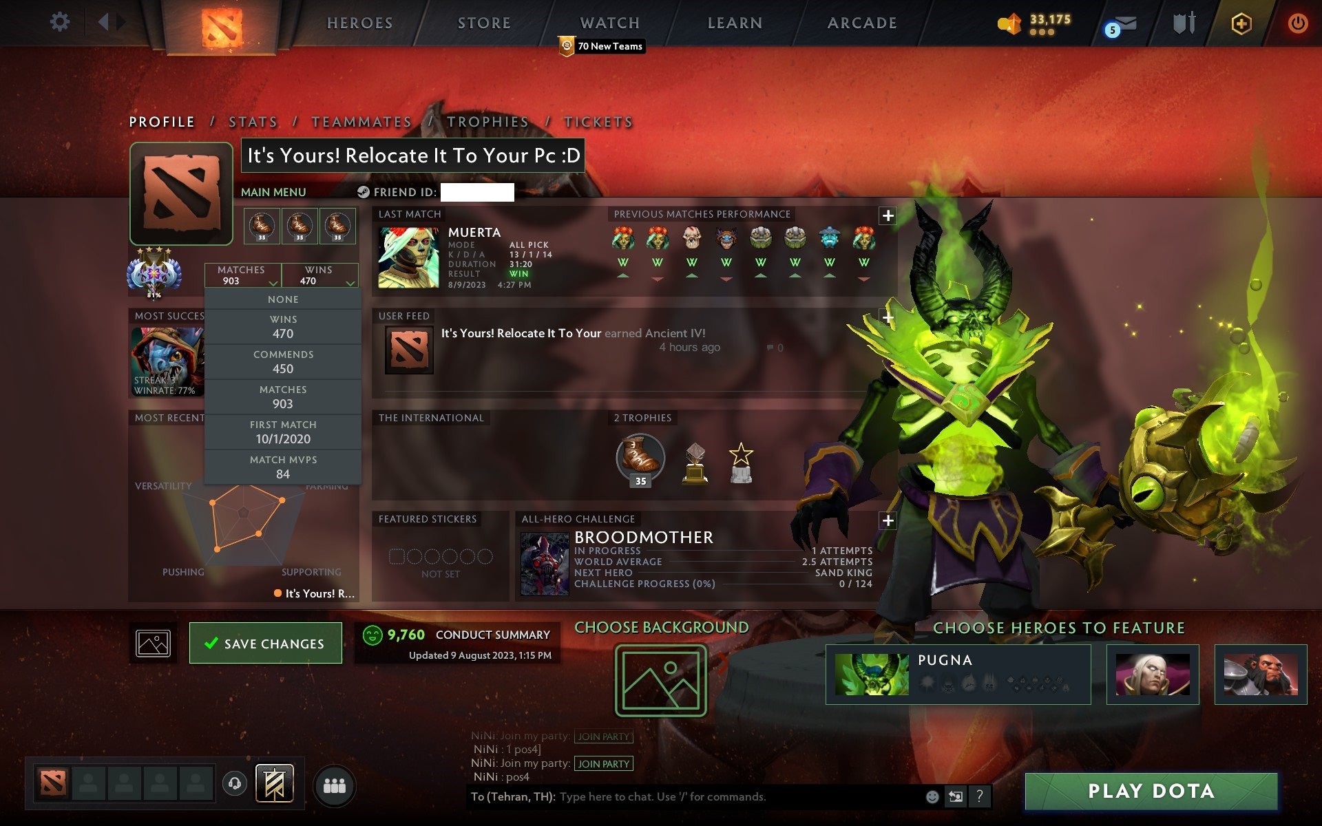 Ancient IV | MMR: 4437 - Behavior: 9760 – VikingDOTA