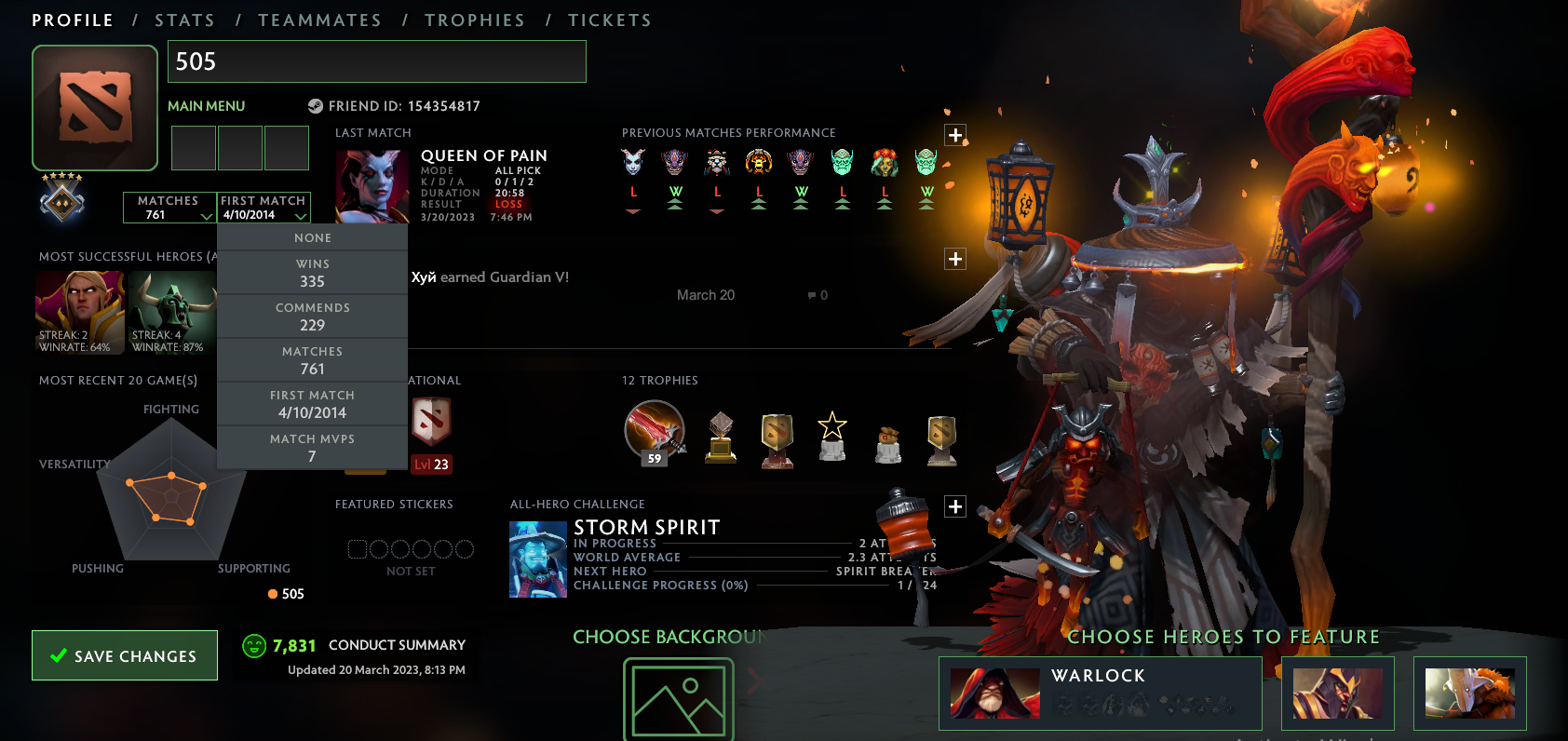 Guardian V | MMR: 1480 - Behavior: 7831 – VikingDOTA