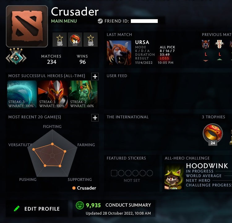 Crusader IV | MMR: 2000 - Behavior: 9935 – VikingDOTA