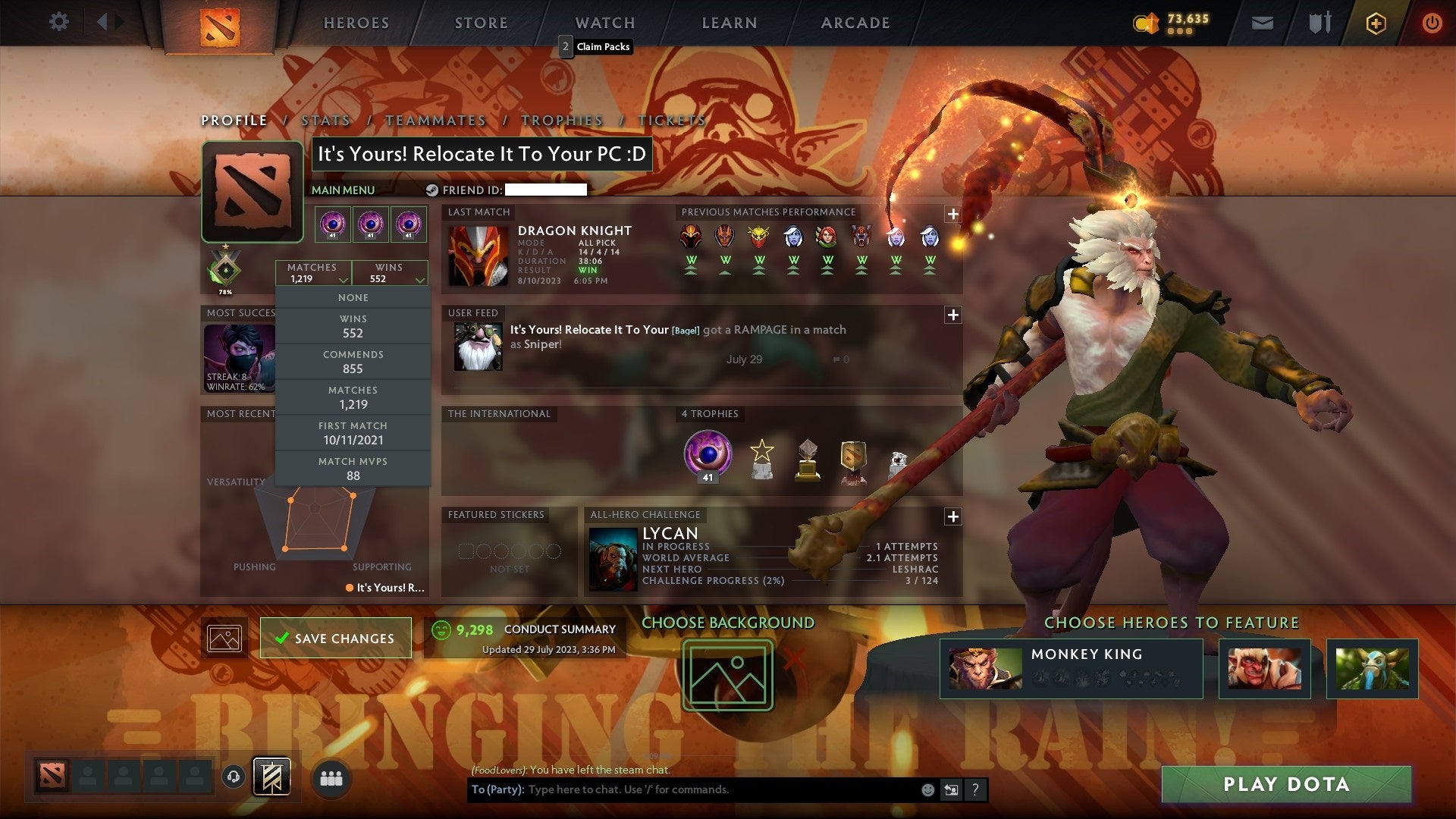 Herald I | MMR: 121 - Behavior: 9298 – VikingDOTA