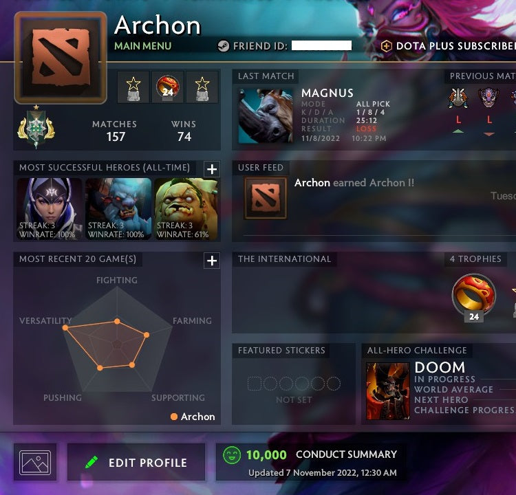 Archon I | MMR: 2450 - Behavior: 10000 – VikingDOTA