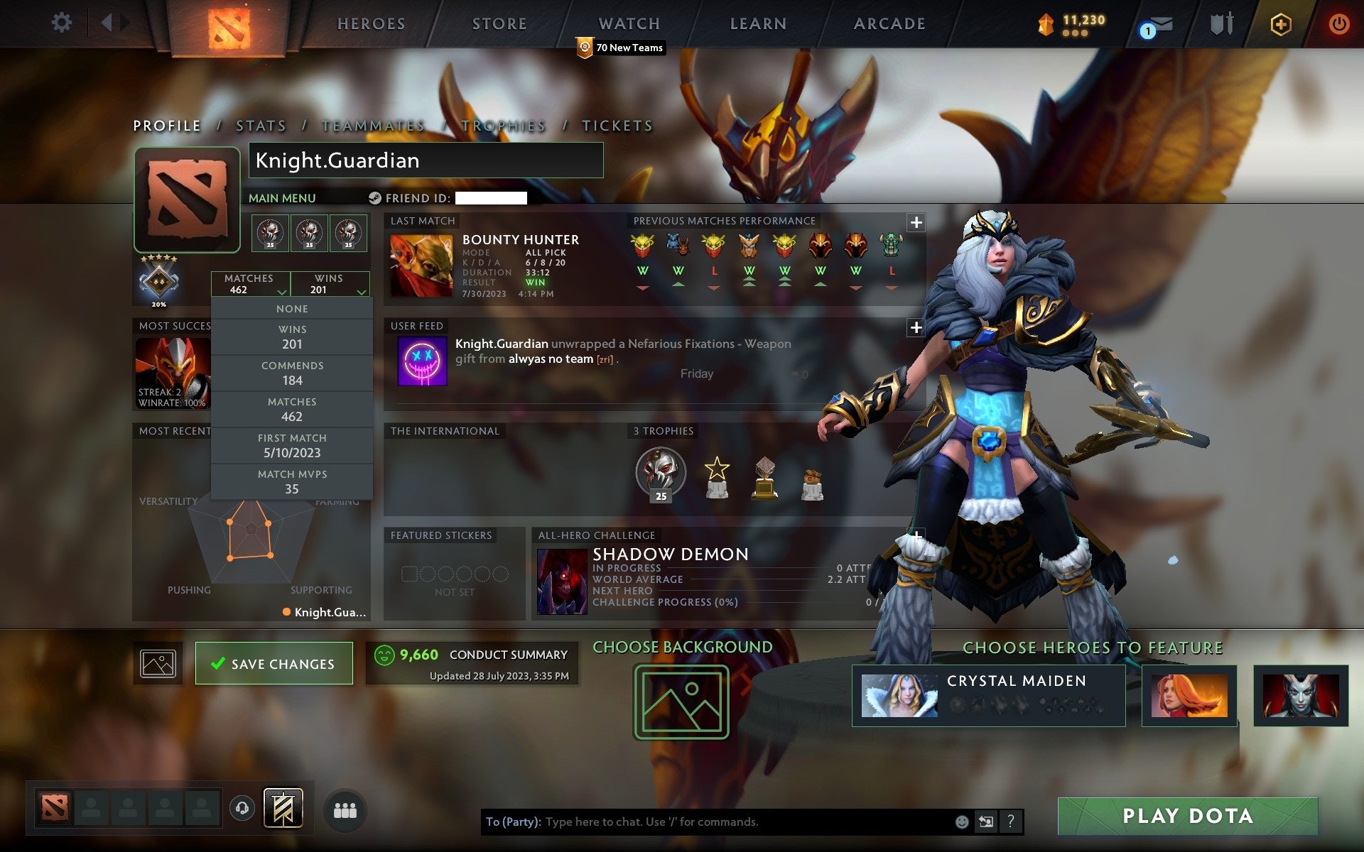 Guardian V | MMR: 1471 - Behavior: 9660 – VikingDOTA
