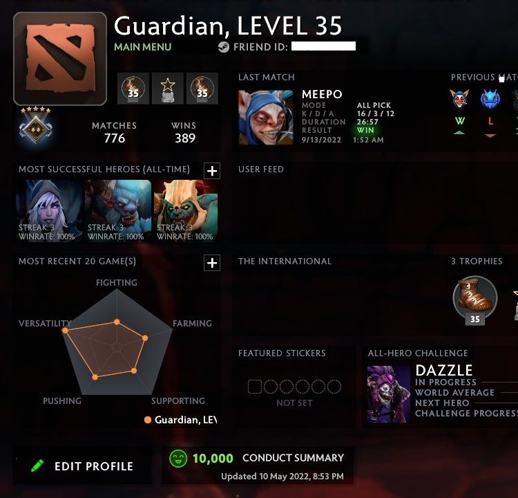 Guardian V | MMR: 1510 - Behavior: 10000 – VikingDOTA