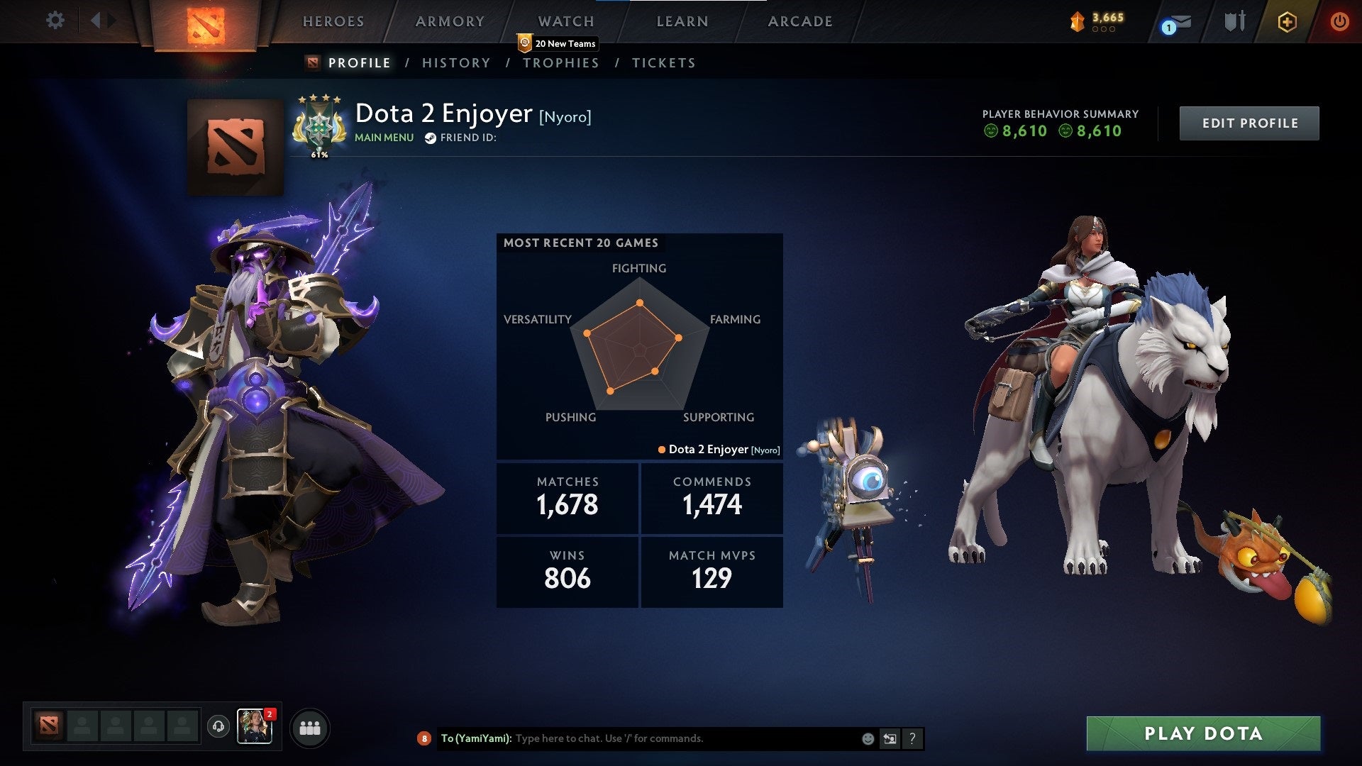 Archon IV | MMR: 2842 - Behavior: 8610 - Communication: 8610 – VikingDOTA
