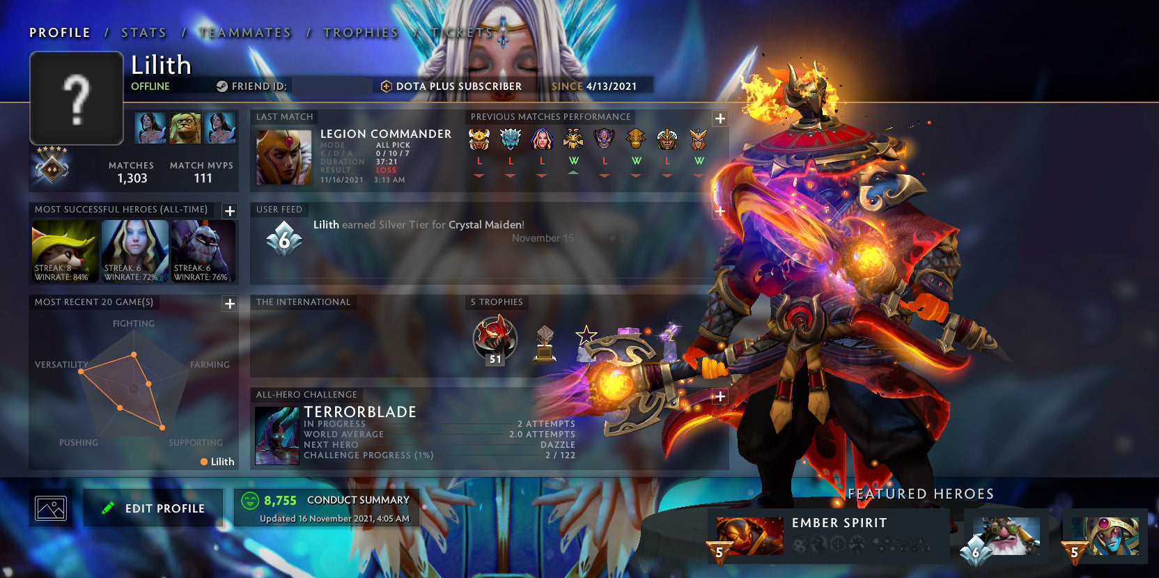 Guardian V | MMR: 1390 - Behavior: 8755 – VikingDOTA