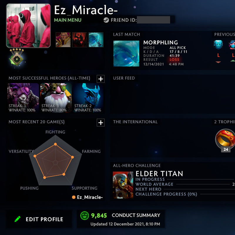 Herald V | MMR: 630 - Behavior: 9845 – VikingDOTA