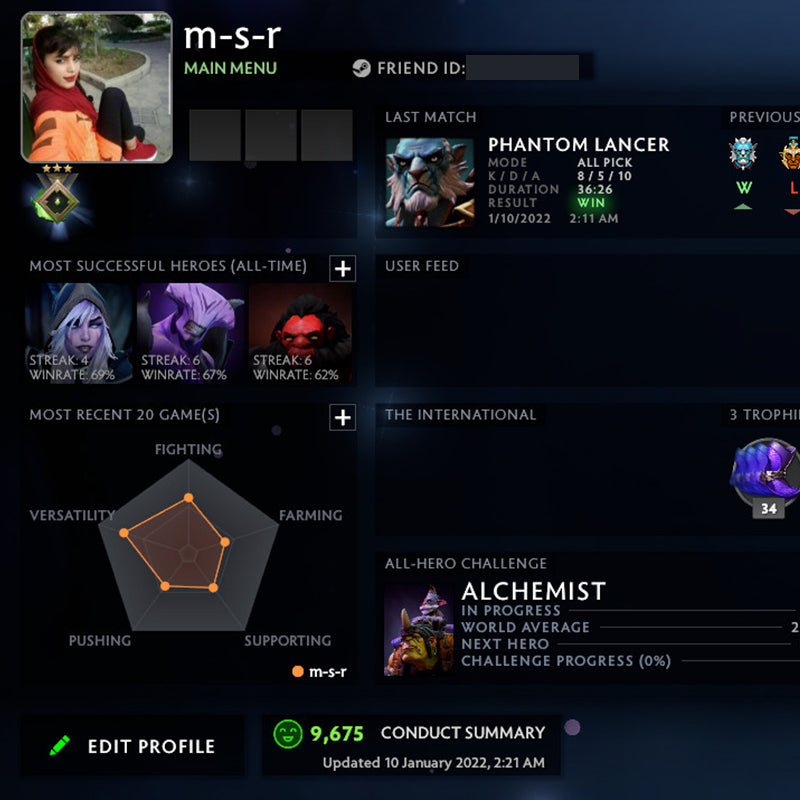 Herald V | MMR: 380 - Behavior: 9675 – VikingDOTA