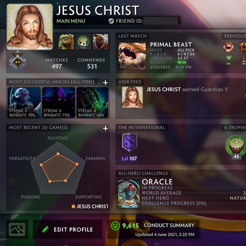 Guardian I | MMR: 900 - Behavior: 9615 – VikingDOTA