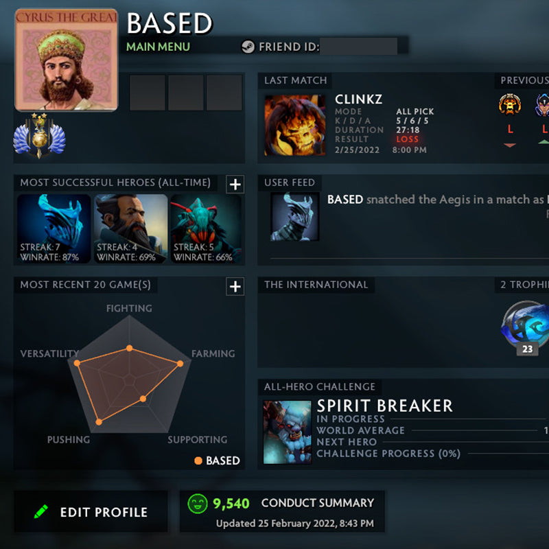 Ancient IV | MMR: 4800 - Behavior: 9545 – VikingDOTA