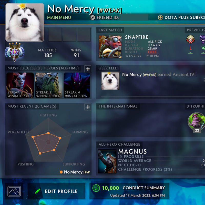 Ancient IV | MMR: 4440 - Behavior: 10000 – VikingDOTA