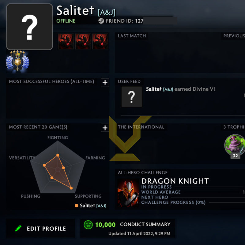 Divine V | MMR: 5470 - Behavior: 10000 – VikingDOTA