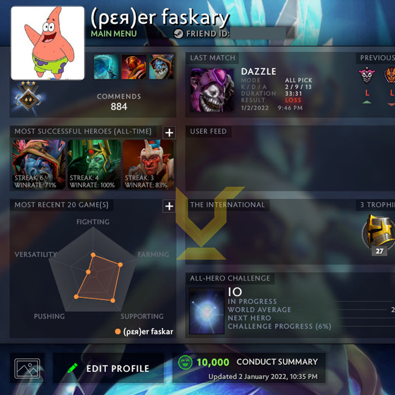 Guardian III | MMR: 1000 - Behavior: 10000 – VikingDOTA